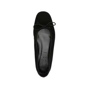 AeydĒ Suede Ballet Flats With Bow Detail - Black