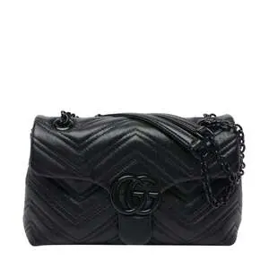Gucci GUCCI Small GG Marmont Shoulder Bag Black