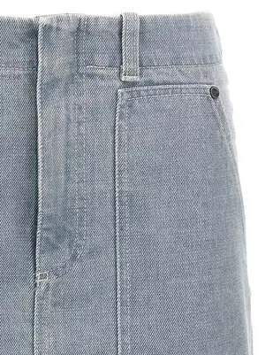 Fendi Go-to" Embossed Denim Miniskirt