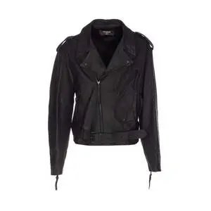 Balmain Leather Belted Biker Jacket - Black