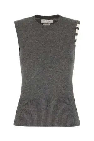 Thom Browne Sleeveless Knitwear With Signature Stripes - Multicolor