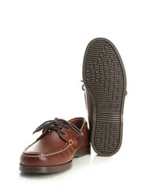 Paraboot Leather Loafers With Rounded Toe And Blake Stitching