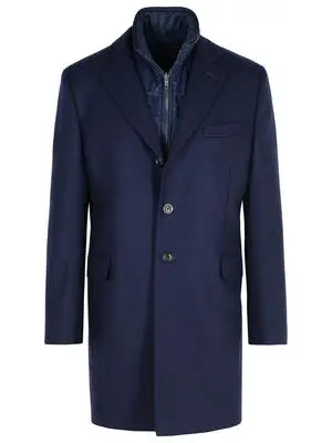 FAY Wool Blend Coat With Removable Vest