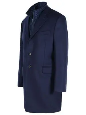 FAY Wool Blend Coat With Removable Vest