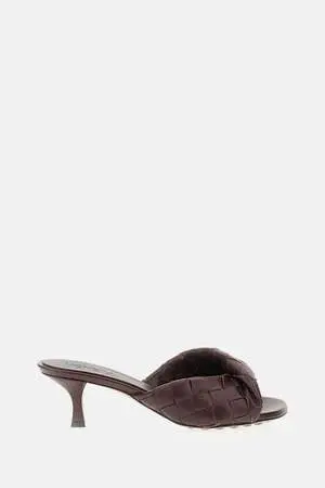 Bottega Veneta BOTTEGA VENETA Mule Blink Intrecciato Kitten Heel Sandals Multicolor