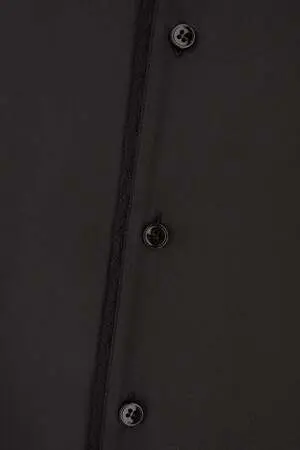 Saint Laurent Black Silk Shirt With Contrasting Trim