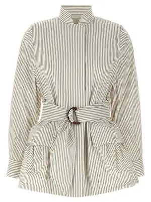 Fendi Striped Cotton Silk Blouson