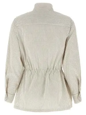 Fendi Striped Cotton Silk Blouson