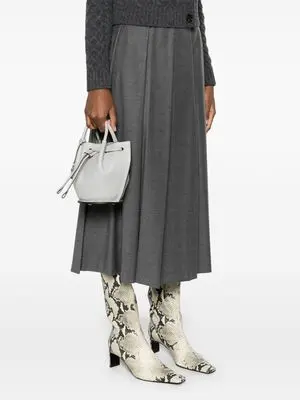 TOD'S Logo-charm Leather Mini Bucket Bag - Gray