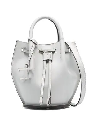 TOD'S Logo-charm Leather Mini Bucket Bag - Gray
