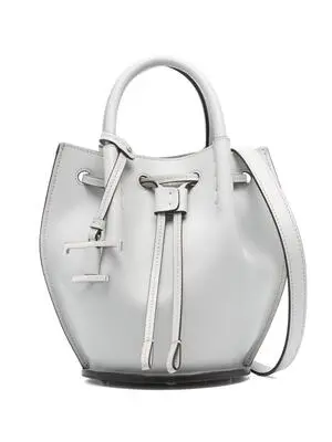 TOD'S Logo-charm Leather Mini Bucket Bag - Gray