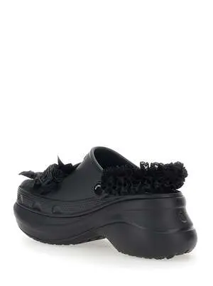 Balenciaga Mule With Logo Plate And Rubber Applications - Black