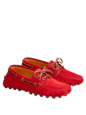 TOD'S Gommino Bubble Suede Loafers - Red