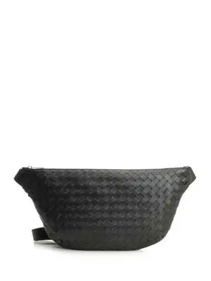 Bottega Veneta Day Sling Bag In Intrecciato Leather - Black