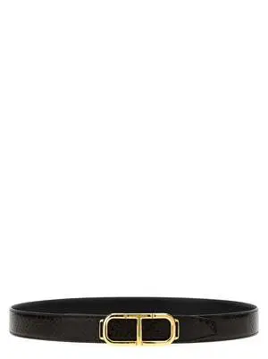 TOM FORD Reversible Leather Belt With Logo Buckle - Multicolor