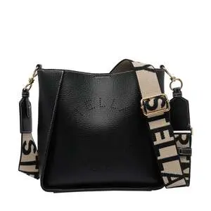Stella McCartney Logo Perforated Crossbody Bag - Black