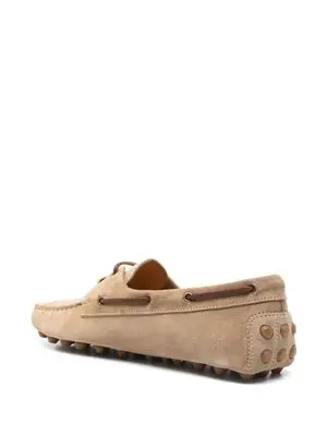 TOD'S Suede Gommino Bubble Lace-up Boat Loafers - Multicolor