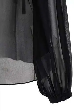 TOM FORD Silk Georgette V-neck Blouse With Adjustable Drawstring