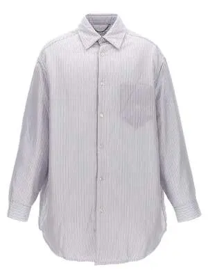 MAISON MARGIELA Striped Shirt Jacket - Blue