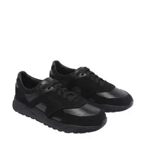 Santoni Innova Leather And Suede Sneakers