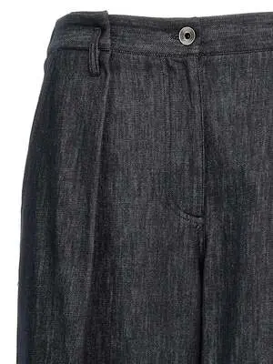 Brunello Cucinelli Cropped Wide Leg Pants - Blue