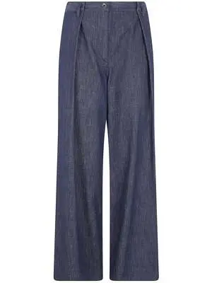 Brunello Cucinelli Cropped Wide Leg Pants - Blue