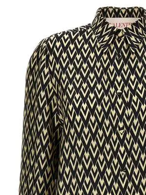 Valentino Garavani Silk "toute La V" Logo Print Shirt
