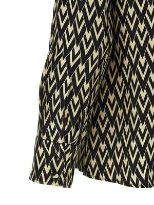 Valentino Garavani Silk "toute La V" Logo Print Shirt