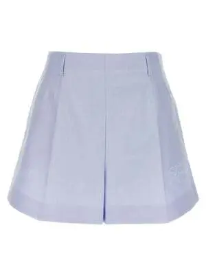 Givenchy High Waist Embroidered Cotton Shorts - Blue