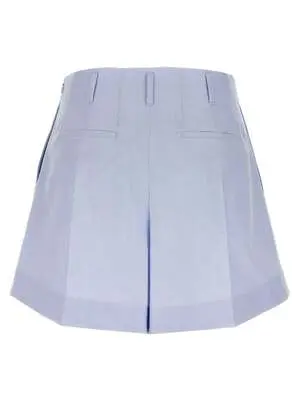 Givenchy High Waist Embroidered Cotton Shorts - Blue