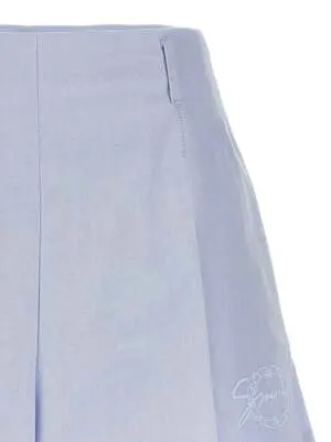 Givenchy High Waist Embroidered Cotton Shorts - Blue