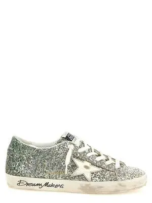 GOLDEN GOOSE Super Star Glitter Sneakers - Silver