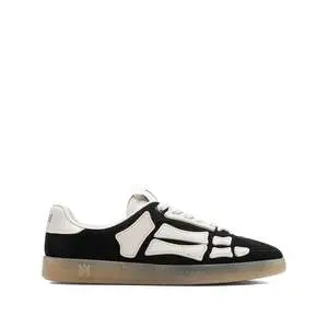 Amiri Suede Bone Motif Low Top Sneakers - Black