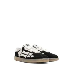 Amiri Suede Bone Motif Low Top Sneakers - Black