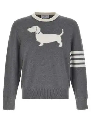 Thom Browne 4-bar Hector Cotton Sweater - Gray