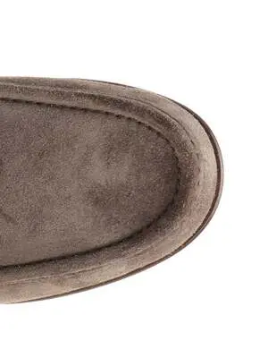 Valentino Garavani Vlogo Signature Suede Loafers - Gray
