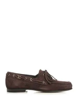 Valentino Garavani Suede Loafers With Metal Vlogo