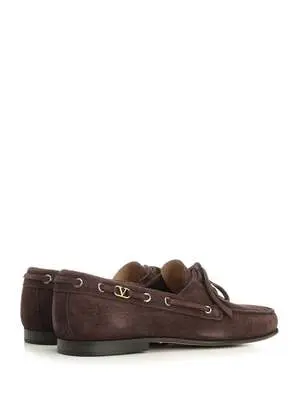 Valentino Garavani Suede Loafers With Metal Vlogo