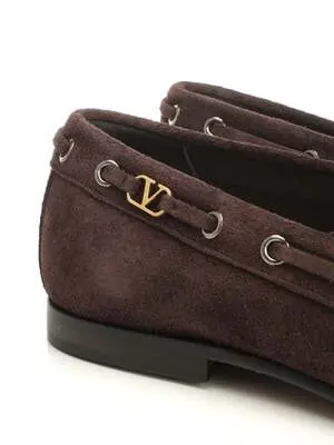 Valentino Garavani Suede Loafers With Metal Vlogo