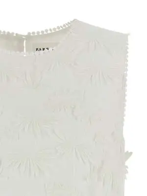 P.a.r.o.s.h Cubo26 Cotton Poplin Blouse With Floral Embroidery - White