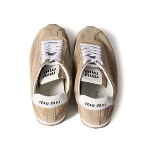 Miu Miu Suede Panel Trainers - Cream