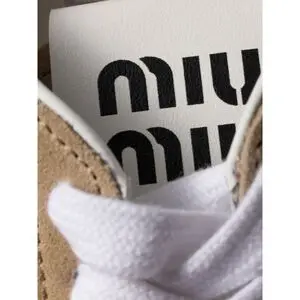 Miu Miu Suede Panel Trainers - Cream