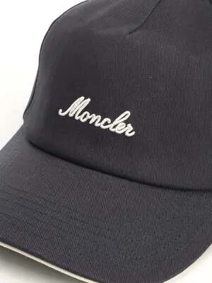 Moncler Baseball Cap With Embroidered Logo - Blue