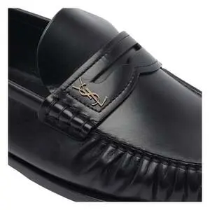 Saint Laurent Leather Loafers - Black