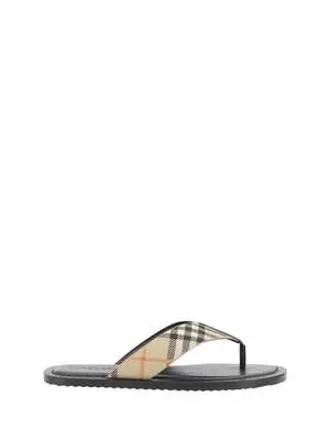 Burberry Pavilion Check Thong Sandals - Multicolor