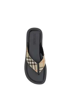 Burberry Pavilion Check Thong Sandals - Multicolor
