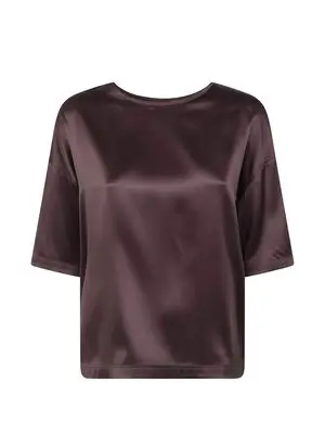 Brunello Cucinelli Short Sleeve Silk Blouse