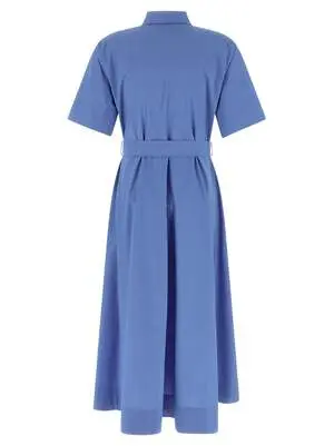 P.a.r.o.s.h Cotton Poplin Midi Dress - Blue