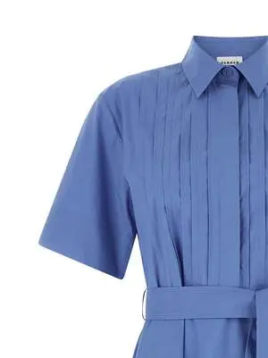 P.a.r.o.s.h Cotton Poplin Midi Dress - Blue