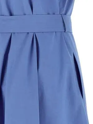 P.a.r.o.s.h Cotton Poplin Midi Dress - Blue